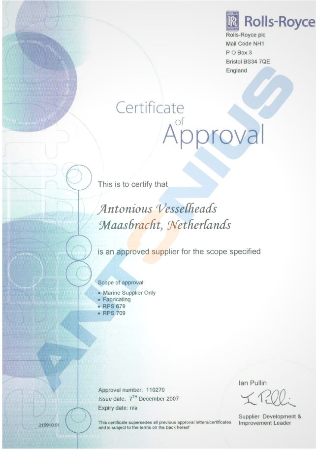 Certification - Antonius